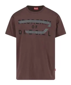 DIESEL® D-appliqu Crewneck T-shirt - Brown