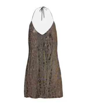 Roberto Cavalli Beaded Halterneck Slip Dress - Multicolor