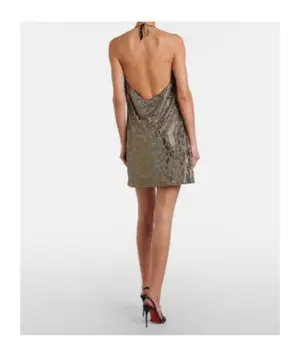 Roberto Cavalli Beaded Halterneck Slip Dress