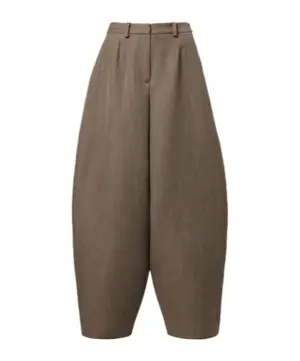 Magda Butrym Wool Barrel-leg Pants - Brown