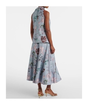 Altuzarra Varda Floral Silk Midi Skirt - Green