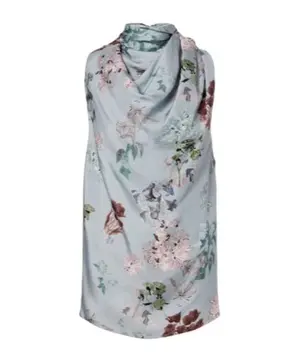 Altuzarra Sleary Floral Draped Silk Top - Gray