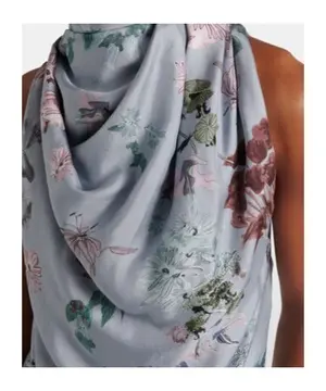 Altuzarra Sleary Floral Draped Silk Top