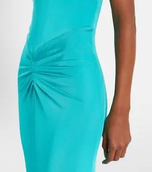 Carolina Herrera Halterneck Ruched Jersey Gown