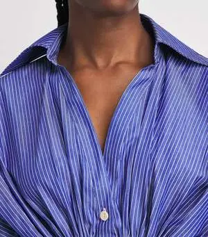 Palmer//harding Draped Striped Shirt - Blue