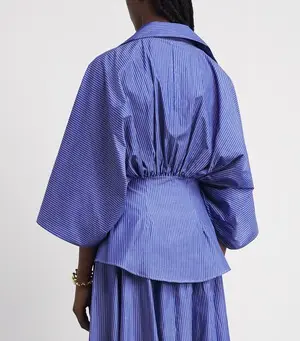 Palmer//harding Draped Striped Shirt - Blue