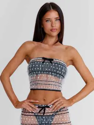 OUTCAST Neanah Top White Polka Dot