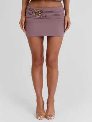 OUTCAST Eleannor Mini Skirt Taupe