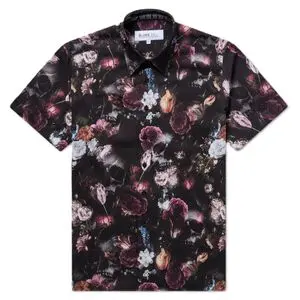 BLAKE MILL Dark Bloom Short Sleeve Shirt - Black