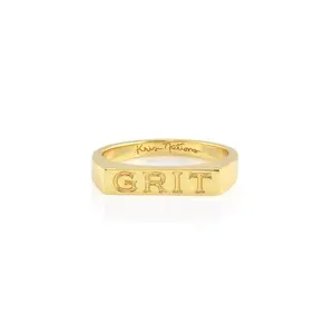 Kris Nations Grit Engraved Ring - Gold