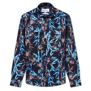 BLAKE MILL Black / Blue Electric Bamboo Shirt - Black/blue