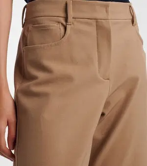 Max Mara Cotton-blend Wide-leg Pants