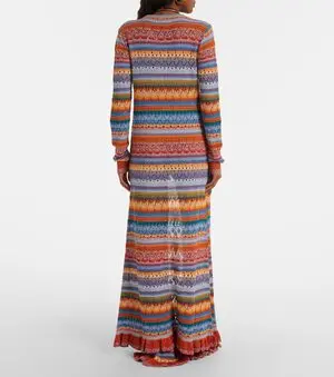 Etro Crochet Striped Cotton Cardigan