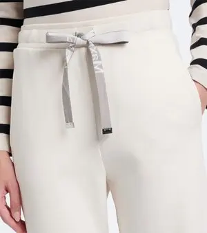 Max Mara Cotton-blend Jersey Wide-leg Sweatpants - White