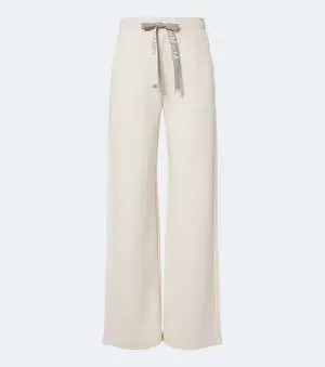 Max Mara Cotton-blend Jersey Sweatpants - White