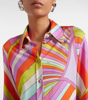 Emilio Pucci Iridescent Satin Jersey Shirt - Multicoloured