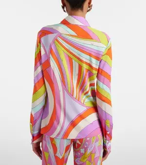Emilio Pucci Iridescent Satin Jersey Shirt - Multicoloured