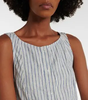 Polo Ralph Lauren Striped Linen Midi Dress - Blue