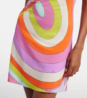 Emilio Pucci Draped Satin Jersey Minidress - Multicoloured