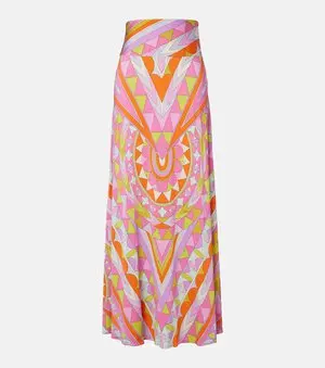 Emilio Pucci Manuba Jersey Satin Maxi Skirt