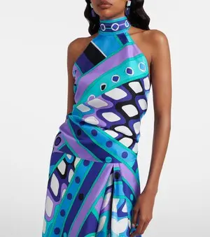 Emilio Pucci Halterneck Silk Twill Top