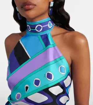 Emilio Pucci Halterneck Silk Twill Top