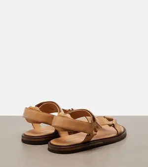Miu Miu Leather Sandals With Velcro® Fastening