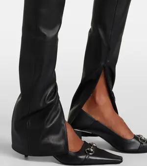 Gucci Leather Skinny Pants With Zipped Ankle Cuffs