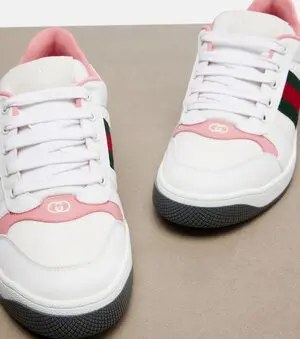 Gucci Screener Leather-trimmed Sneakers - Multicoloured