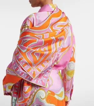 Emilio Pucci Labirinto Silk Twill Scarf
