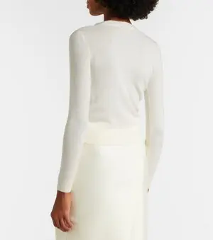 LEO LIN Claire Embellished Wool And Cashmere Cardigan