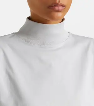 Alaïa Cropped Cotton Jersey T-shirt
