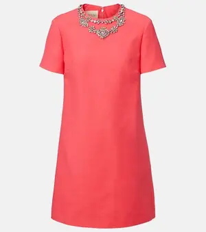 Valentino Garavani Crepe Couture Embellished Mini Dress