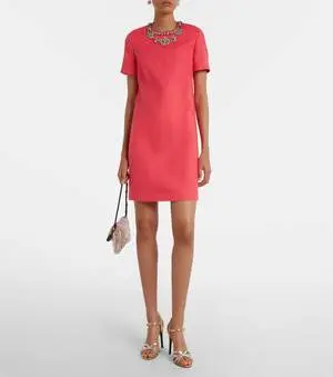 Valentino Garavani Crepe Couture Embellished Mini Dress