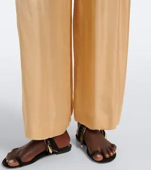 Isabel Marant Étoile Nolia Satin Wide-leg Pants - Gold