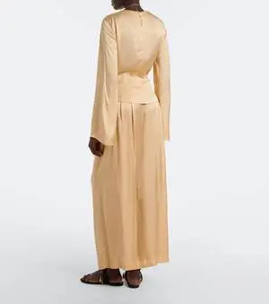 Isabel Marant Étoile Nolia Satin Wide-leg Pants - Gold