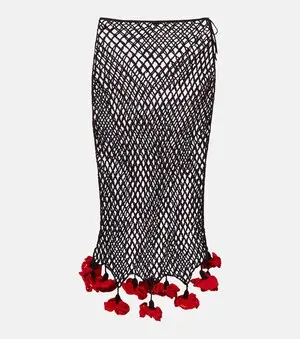 Alaïa Open-knit Cotton Midi Skirt