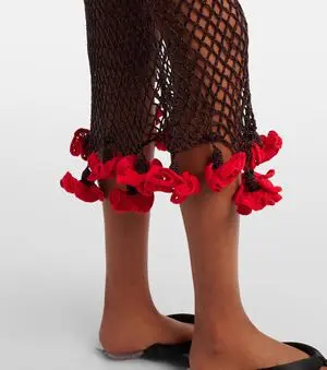 Alaïa Open-knit Cotton Midi Skirt
