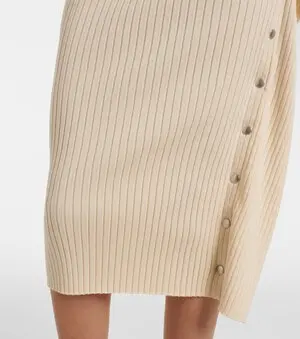 Stella McCartney Ribbed-knit Cotton Midi Skirt