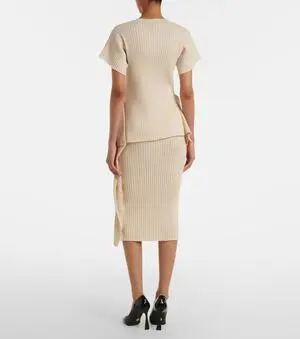 Stella McCartney Ribbed-knit Cotton Midi Skirt