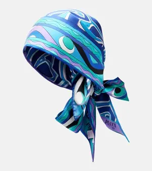 Emilio Pucci Labirinto Silk Twill Scarf - Blue