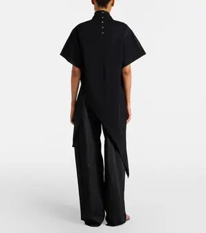 Alaïa Asymmetric Cotton Jersey T-shirt - Black