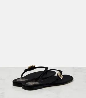 ROGER VIVIER Embellished Satin Thong Sandals