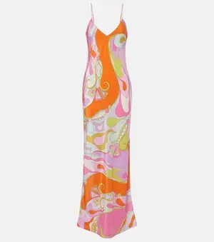 Emilio Pucci Orchidee Silk Twill Maxi Dress - Multicoloured