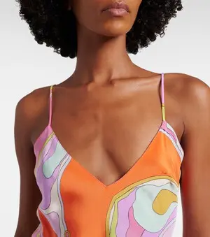 Emilio Pucci Orchidee Silk Twill Maxi Dress - Multicoloured