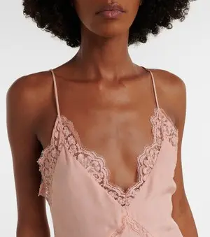 Stella McCartney Lace-trimmed Silk Midi Dress