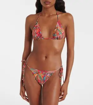 Etro Paisley Print Triangle Bikini Set - Multicoloured