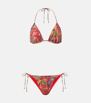 Etro Paisley Print Triangle Bikini Set - Multicoloured
