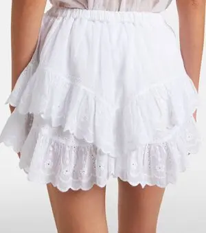 MARANT ETOILE Jocadia Broderie Anglaise Cotton Shorts - White