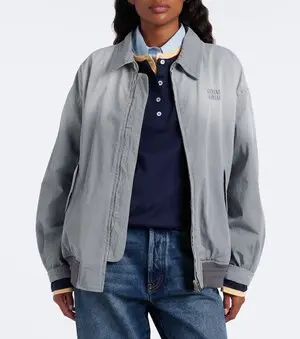 Miu Miu Cotton Twill Blouson Jacket - Grey